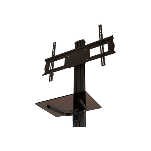 Adjustable Mobile Cart with Tempered Glass Shelf for 37" to 70" Screen ...